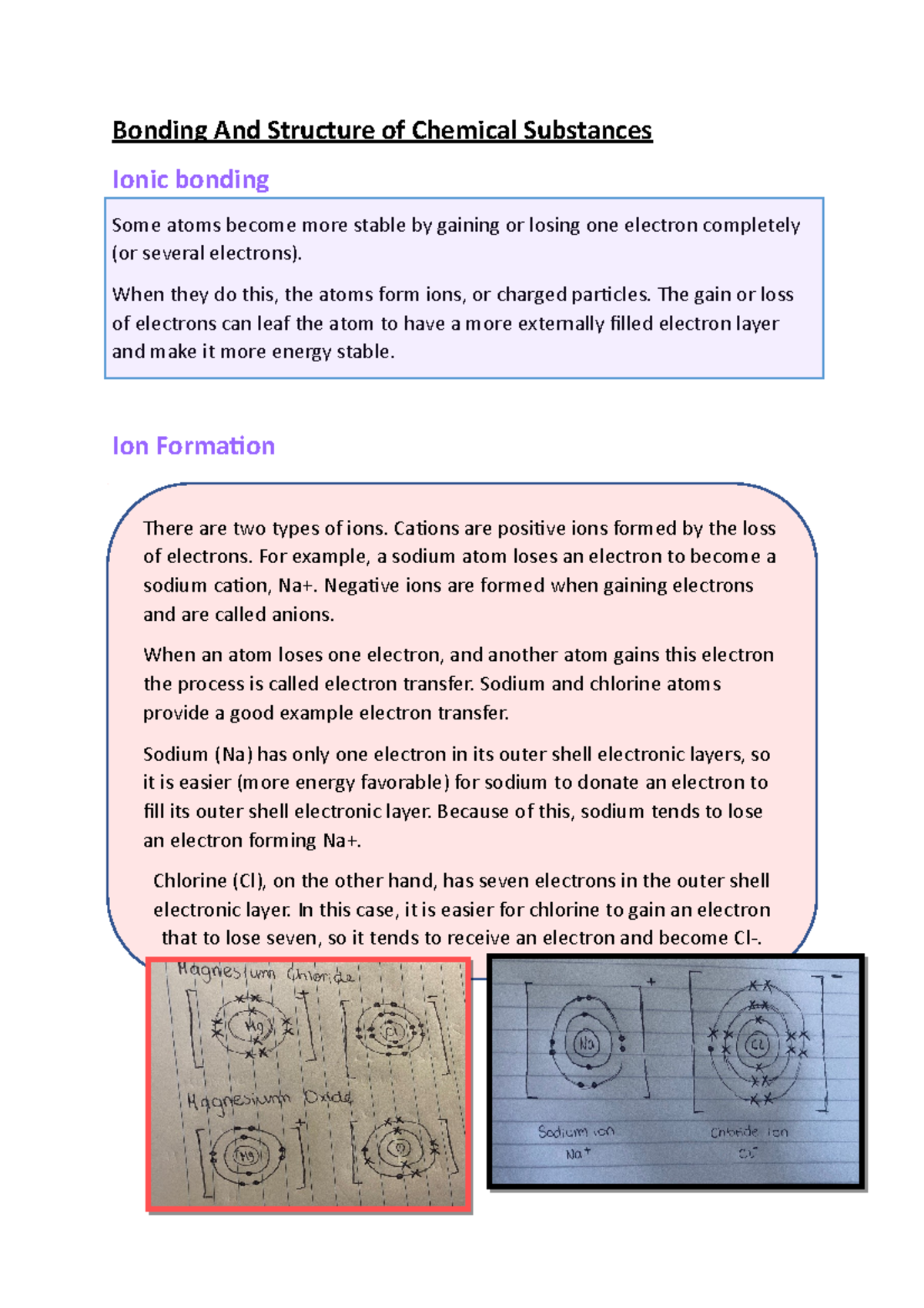 Bonding And Structure of Chemical Substances - When they do this, the ...