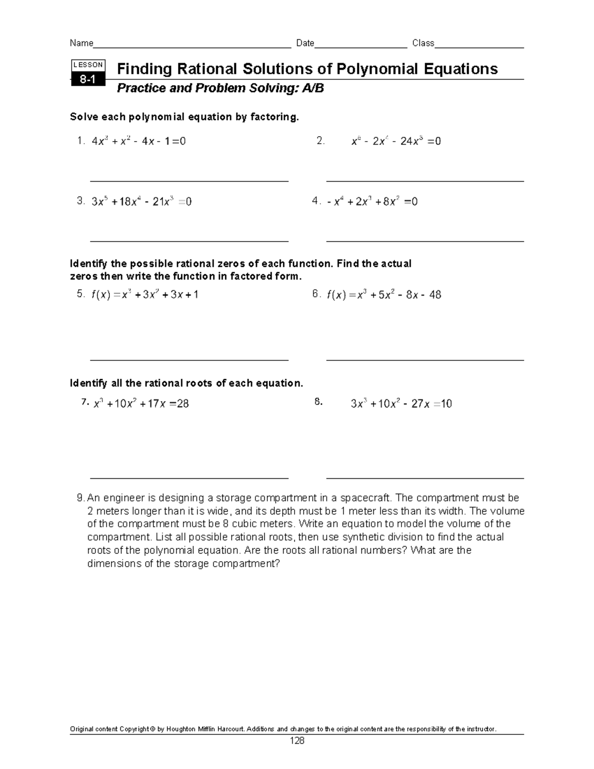8-1 AB Worksheet with KEY - Name ...