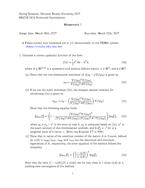 Nopt hw3 - MATH 5414 Numerical Optimization Homework 3 - Spring Semester, National Taiwan ...