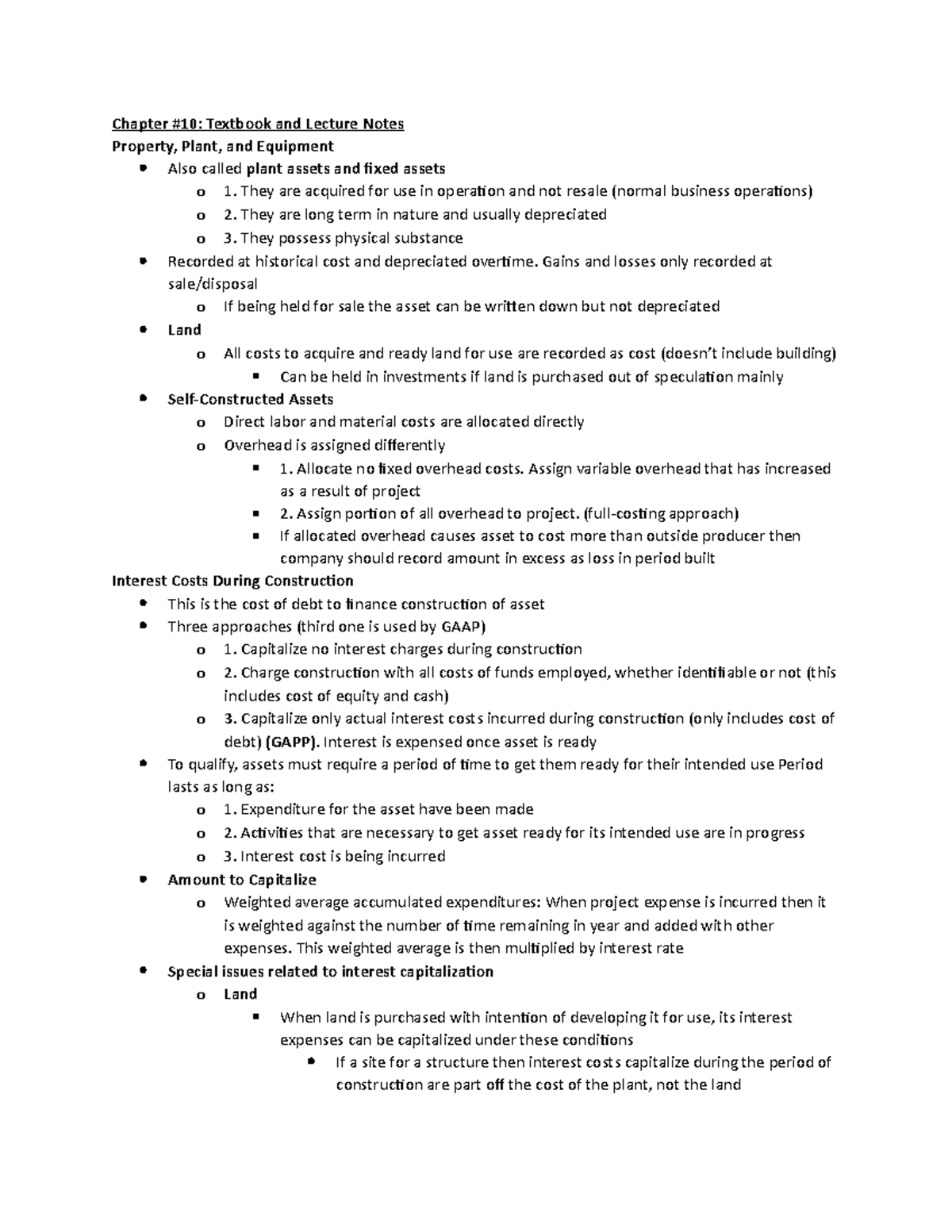 After Spring break notes - Chapter #10: Textbook and Lecture Notes ...