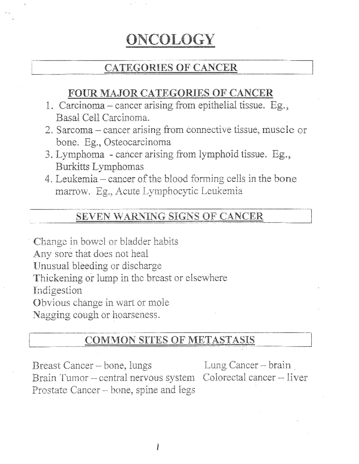 Cancer Summit Handout Nclex Nursing Resources - NR-325 - Studocu