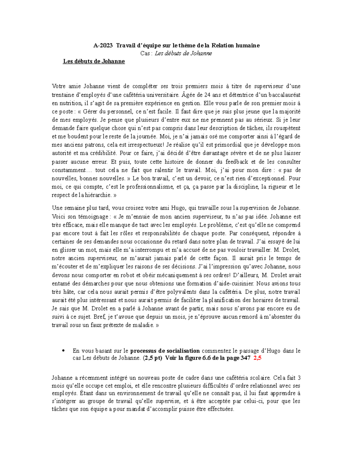 A-23 Relation humaine rempli - A-2023 Travail d’équipe sur le thème de ...