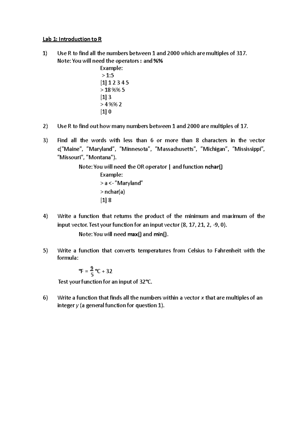 Lab 1 - Lab 1 - Lab1: Introduction to R Use R to find all the numbers between 1 and 2000 which ...