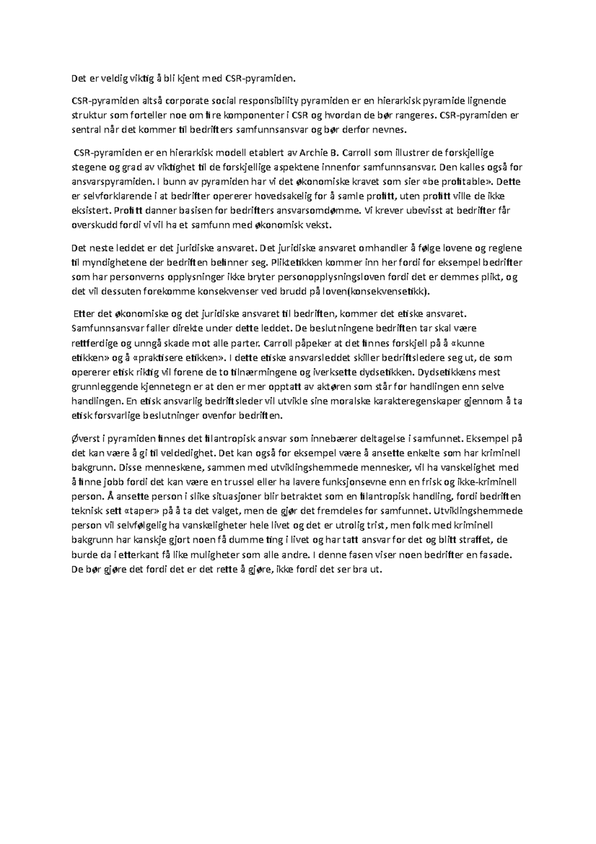 CSR-pyramiden - Viktig for eksamen - Det er veldig viktig å bli kjent ...