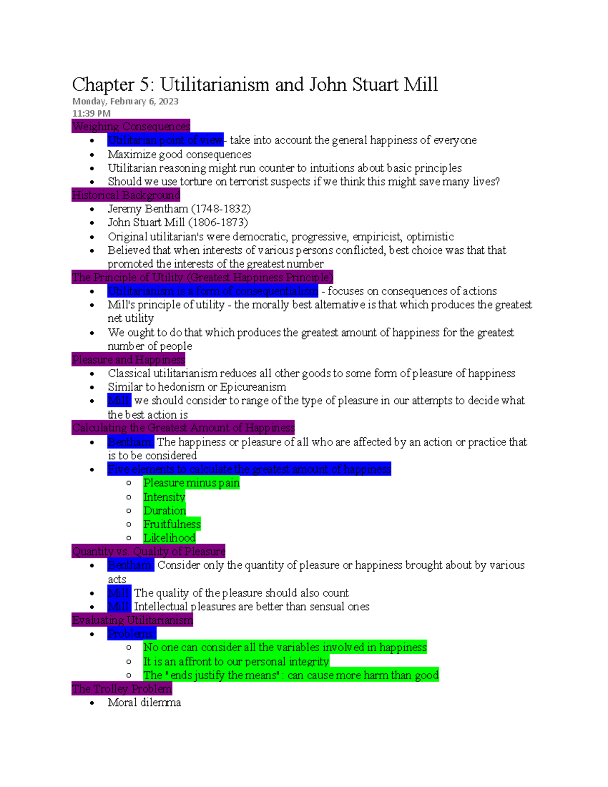 Utilitarianism and John Stuart Mill - Chapter 5: Utilitarianism and ...