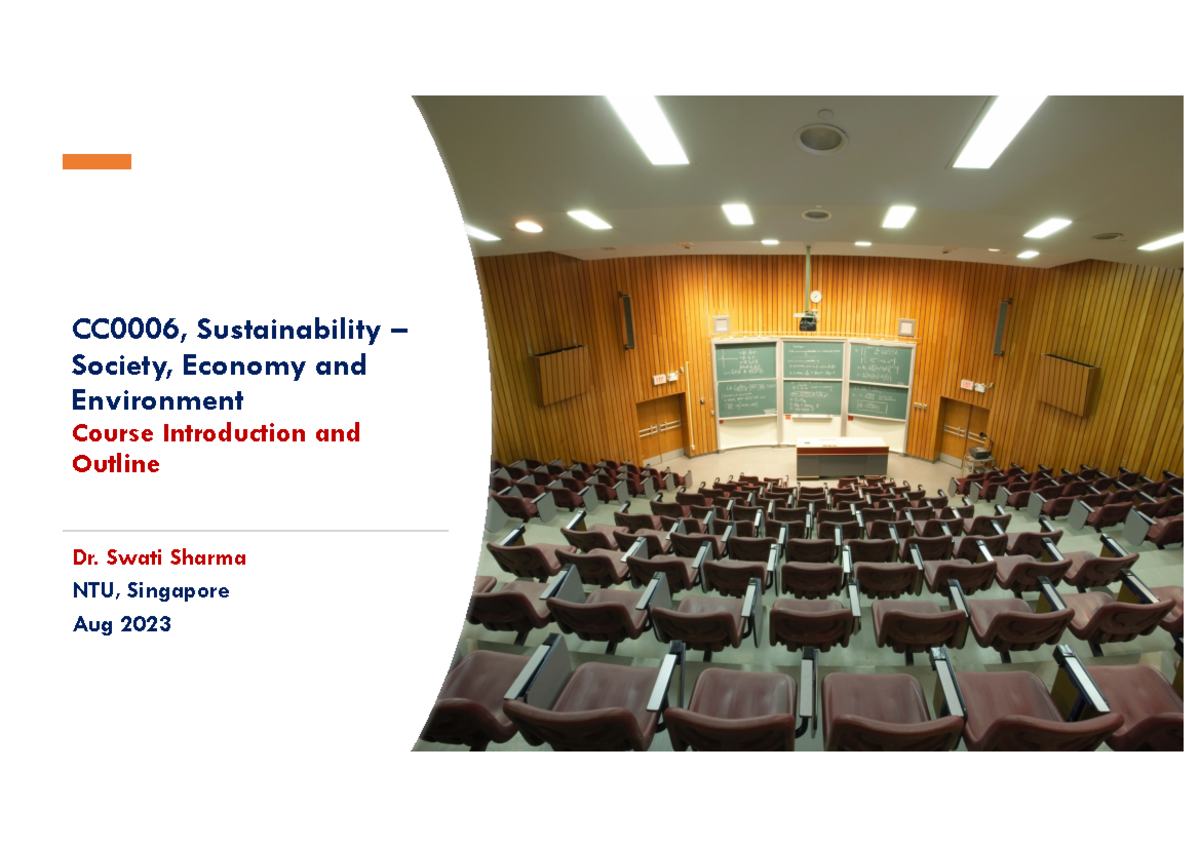 Week1 courseoutline - Slifes - CC0006, Sustainability – Society, Economy and Environment Course ...
