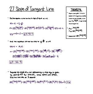 2-1 Tangent and Velocity - 2. 1 Tangent-Velocity tangent line- line ...