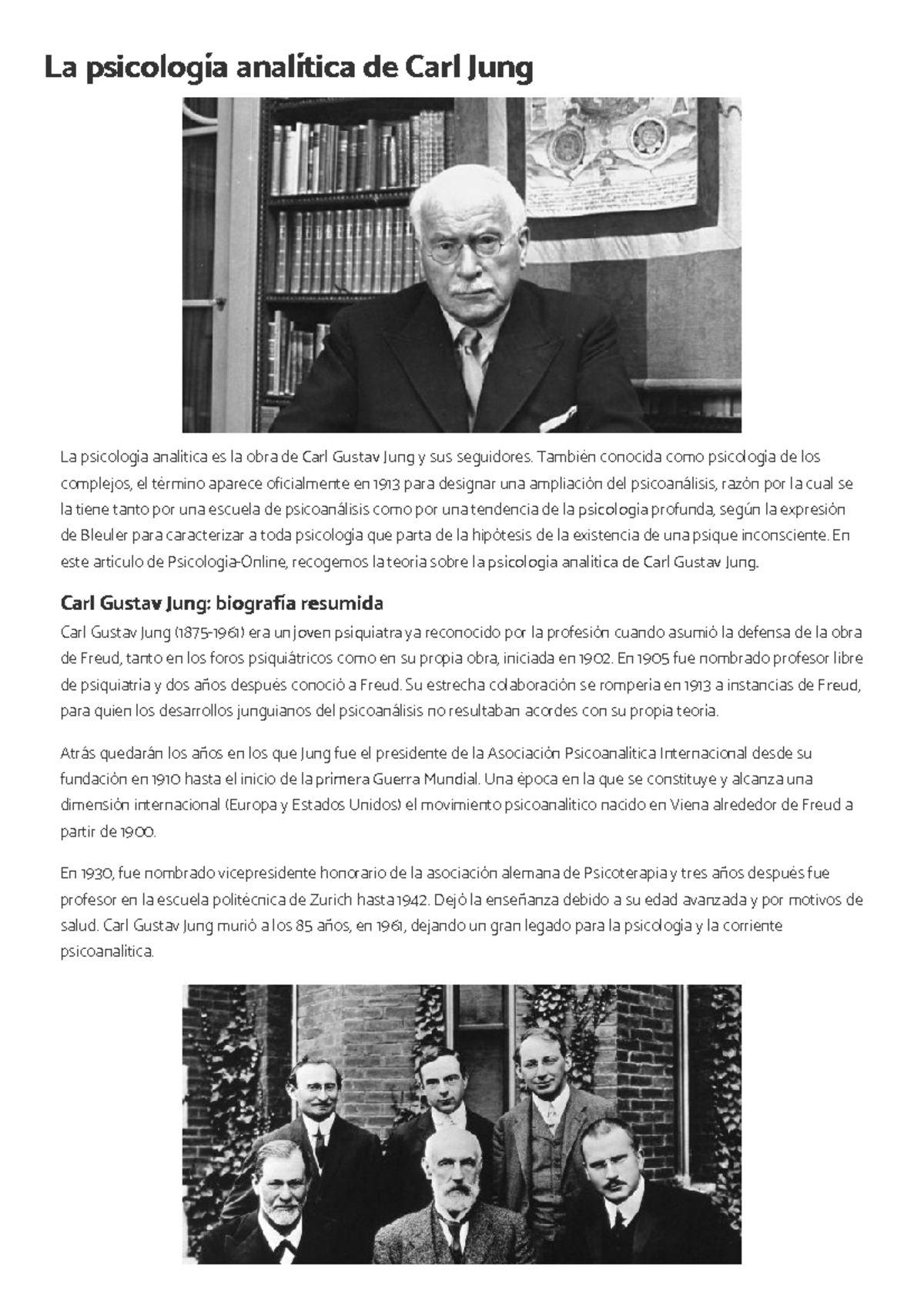 La psicología analítica de Carl Jung - La psicología analítica de Carl ...