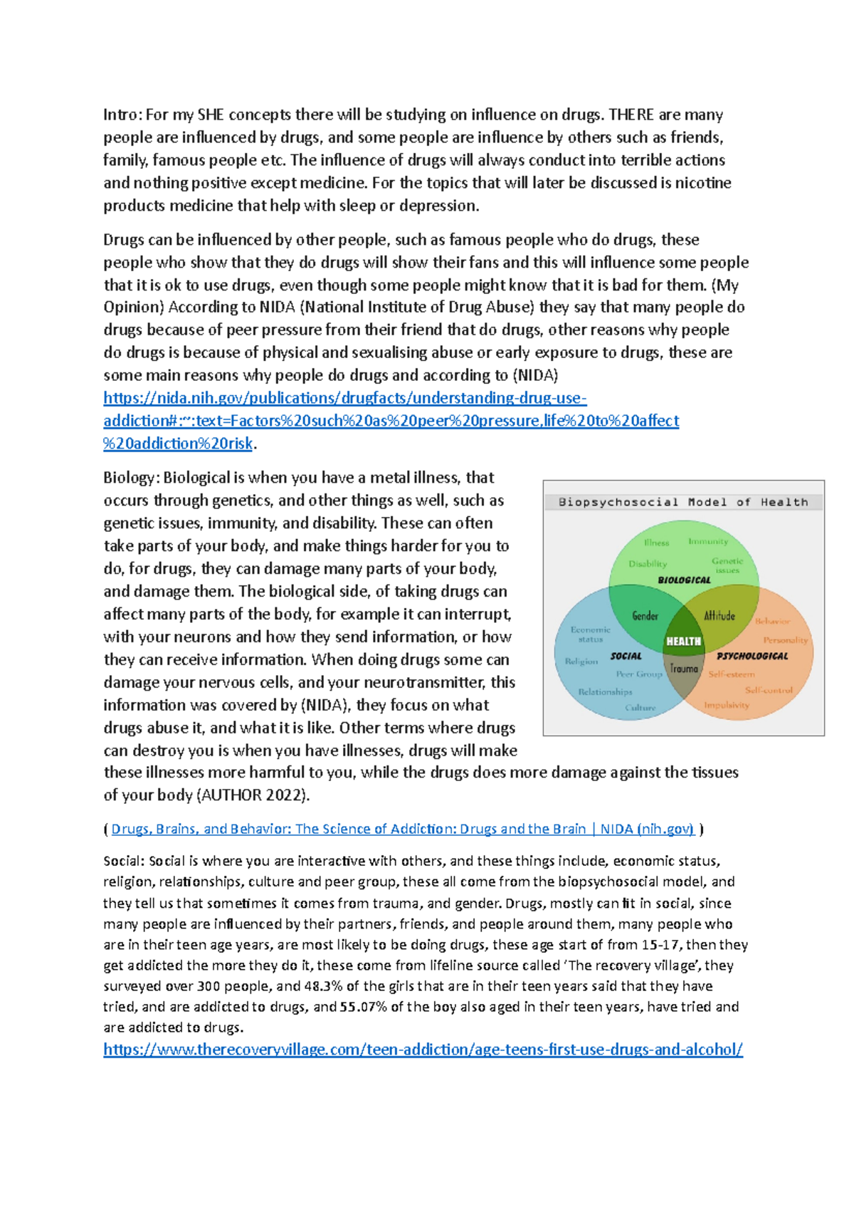 Psychology - Intro: For my SHE concepts there will be studying on ...