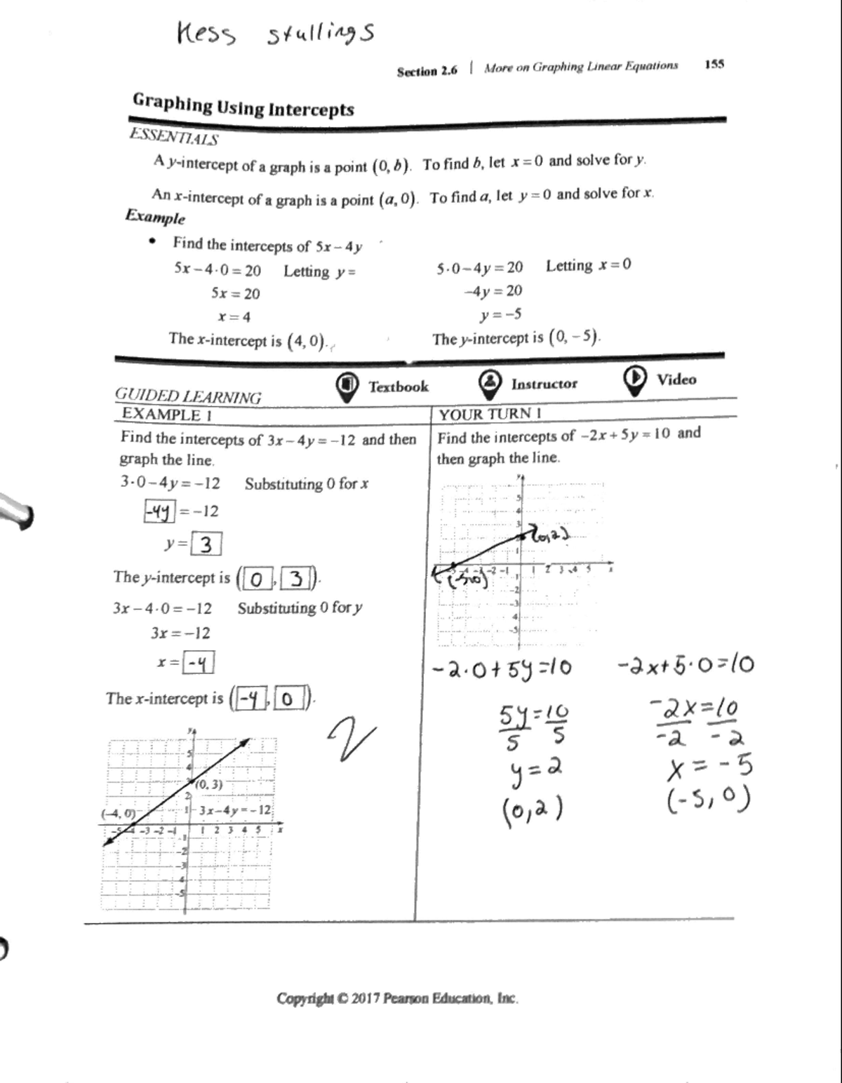 Section 2.6 - My homework - Hess stalliags Section 2 More on Graphing ...