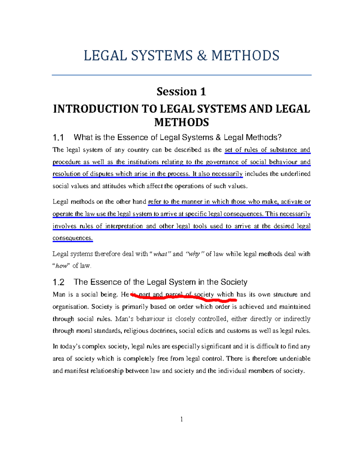 Legal Systems and Methods Consolidated Notes-1-1 - LEGAL SYSTEMS ...