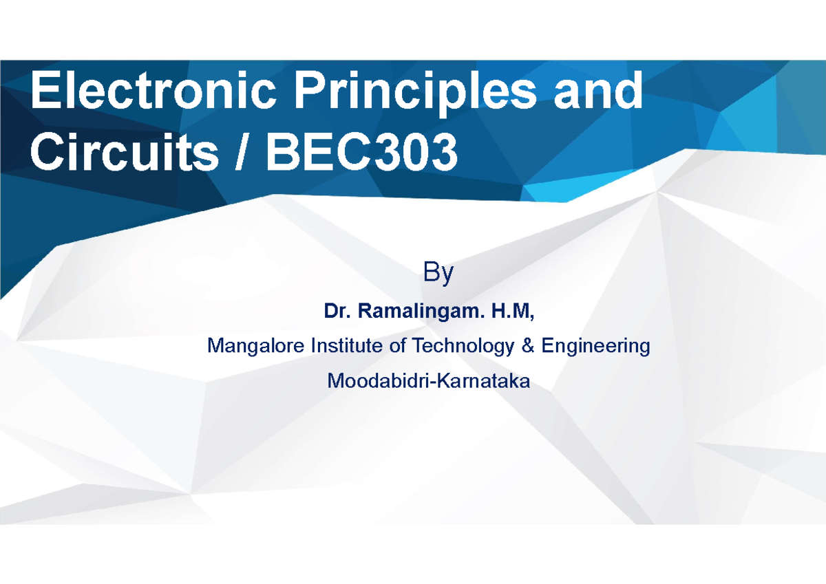 Module-1 - It is a notes - Electronic Principles and Circuits / BEC By ...