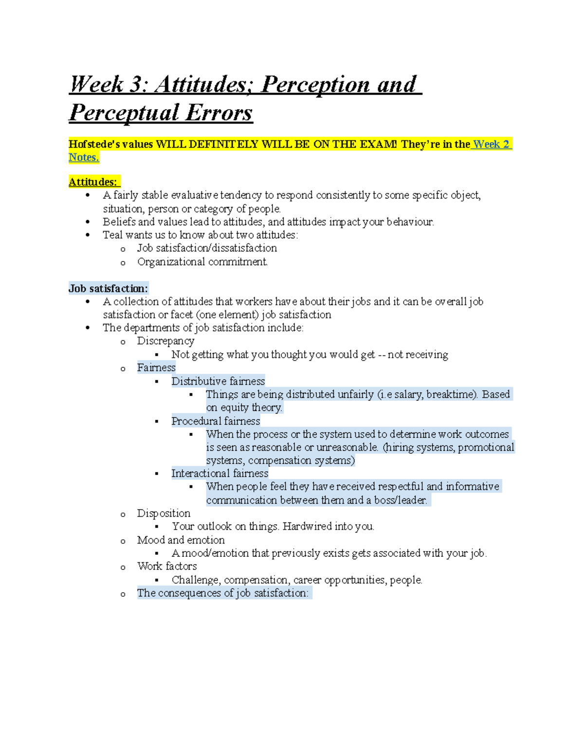 1BA3 notes - Week 3: Attitudes; Perception and Perceptual Errors ...