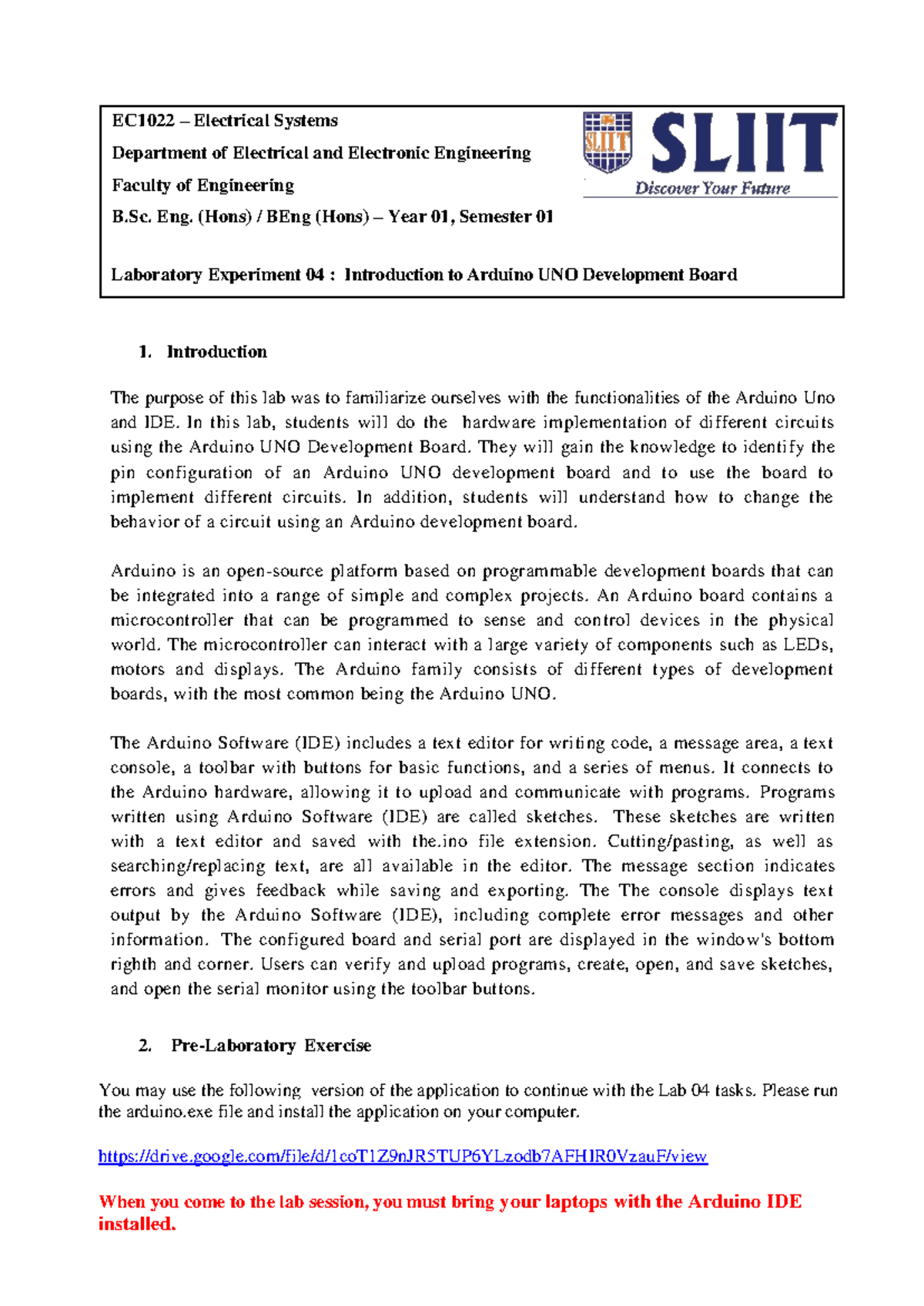 EC1022 Lab 04 - Lab sheet - Introduction The purpose of this lab was to familiarize ourselves ...