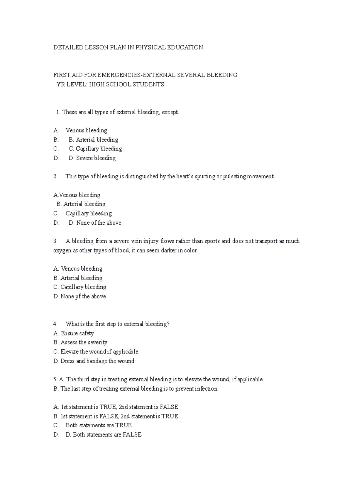 Detailed Lesson 1 - DETAILED LESSON PLAN IN PHYSICAL EDUCATION FIRST ...