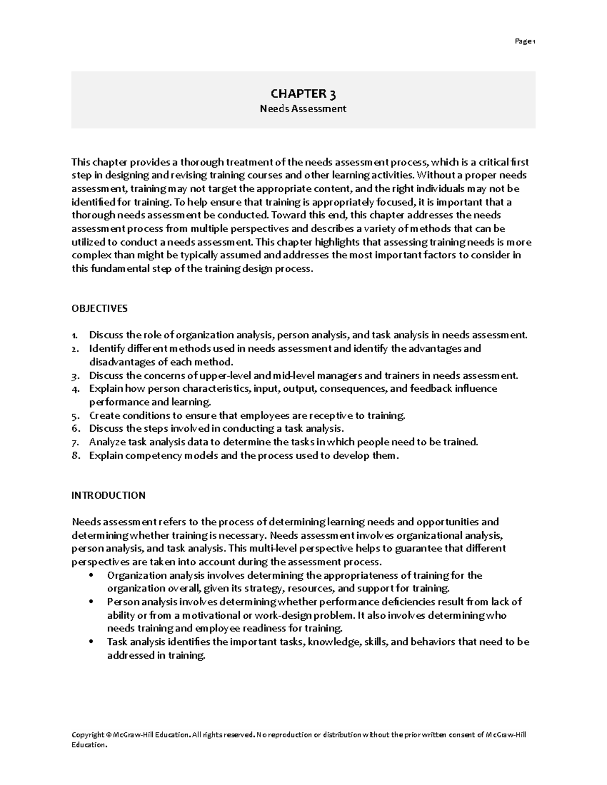 Chapter 3 - Needs Analysis - 1004GIR - Griffith - Studocu