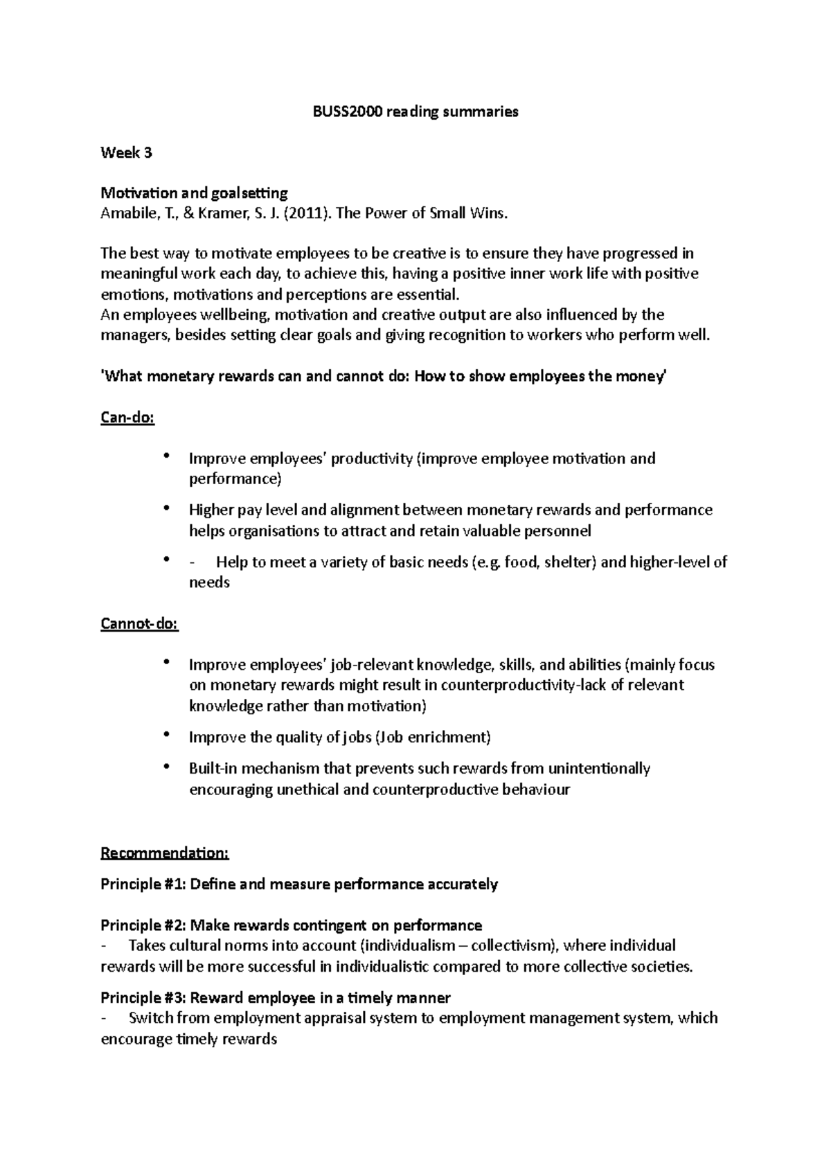 BUSS2000 required reading summaries - BUSS2000 reading summaries Week 3 ...
