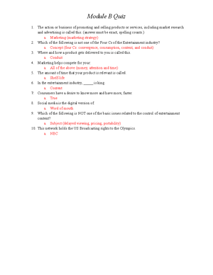 Module E Quiz - Module E Quiz This is the most central part of a DMA. a ...