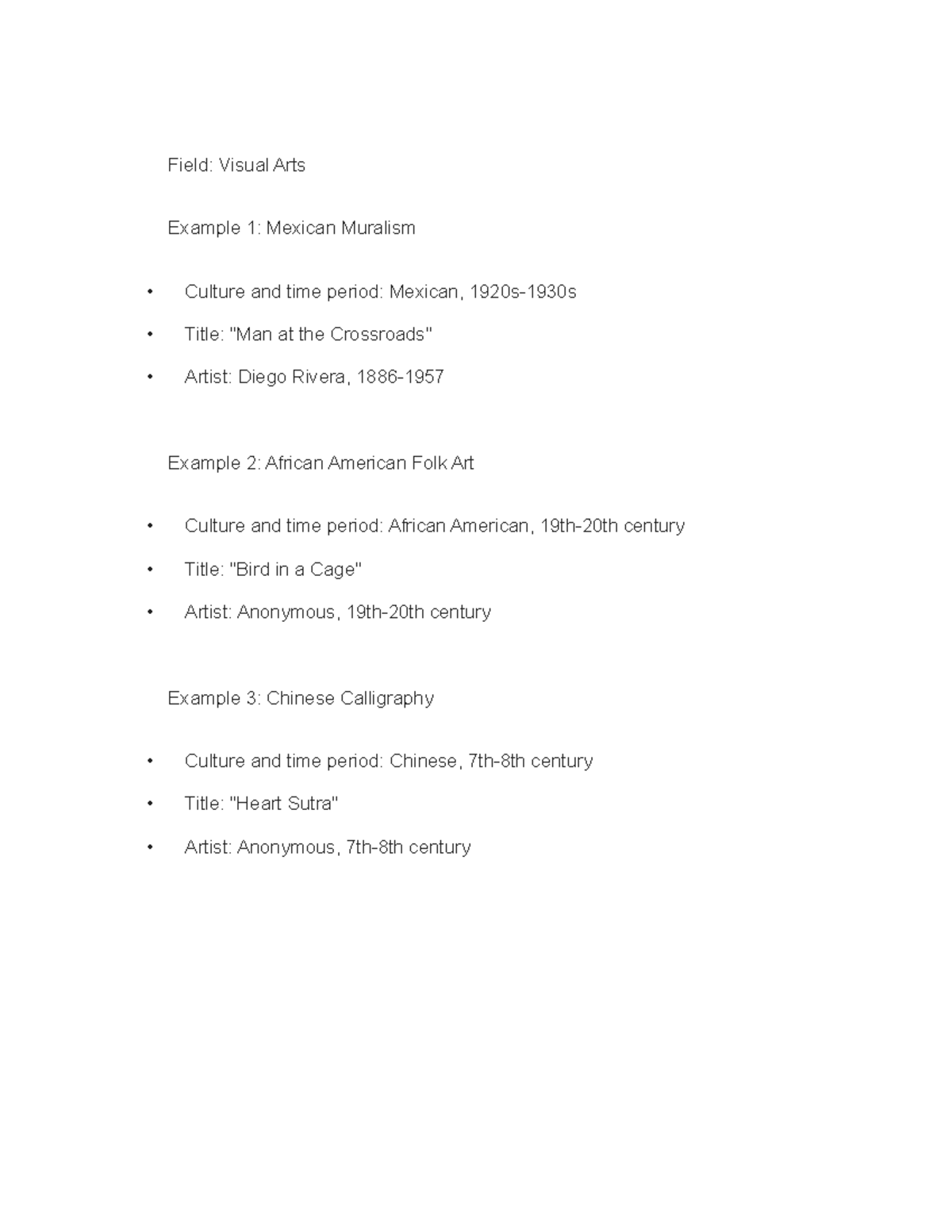 Course Project Stage 1 - Field: Visual Arts Example 1: Mexican Muralism ...