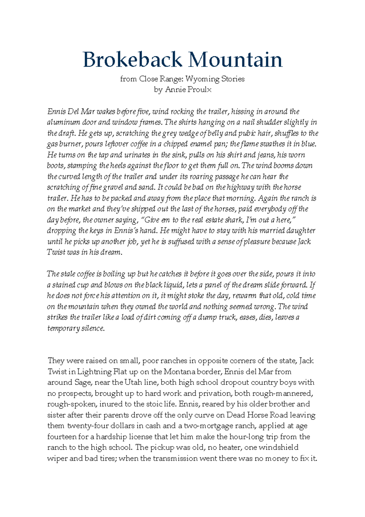 Brokeback Mountain Novle - Brokeback Mountain from Close Range: Wyoming ...