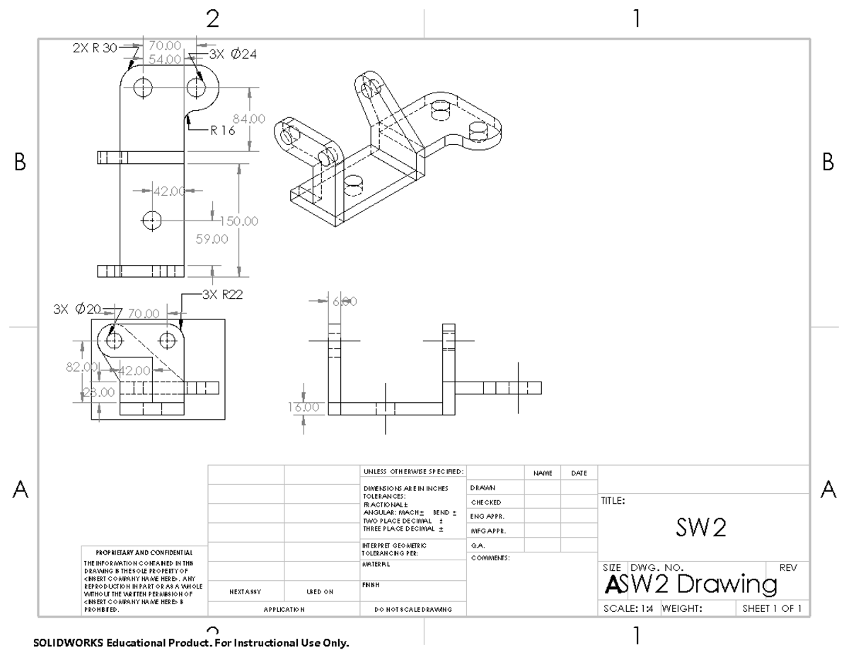 solid works assignment - TWO PLACE DECIMAL SCALE: 1: A A B B 2 2 1 1 DO ...