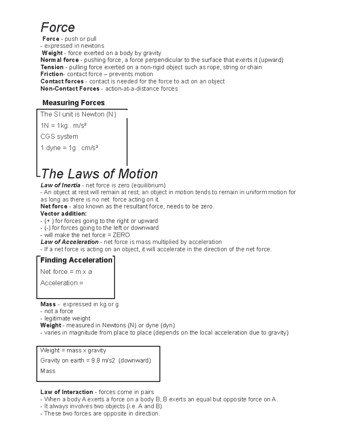 Force, Motion, Friction, Work, Energy, Power, Sound, Light, Heat Study ...