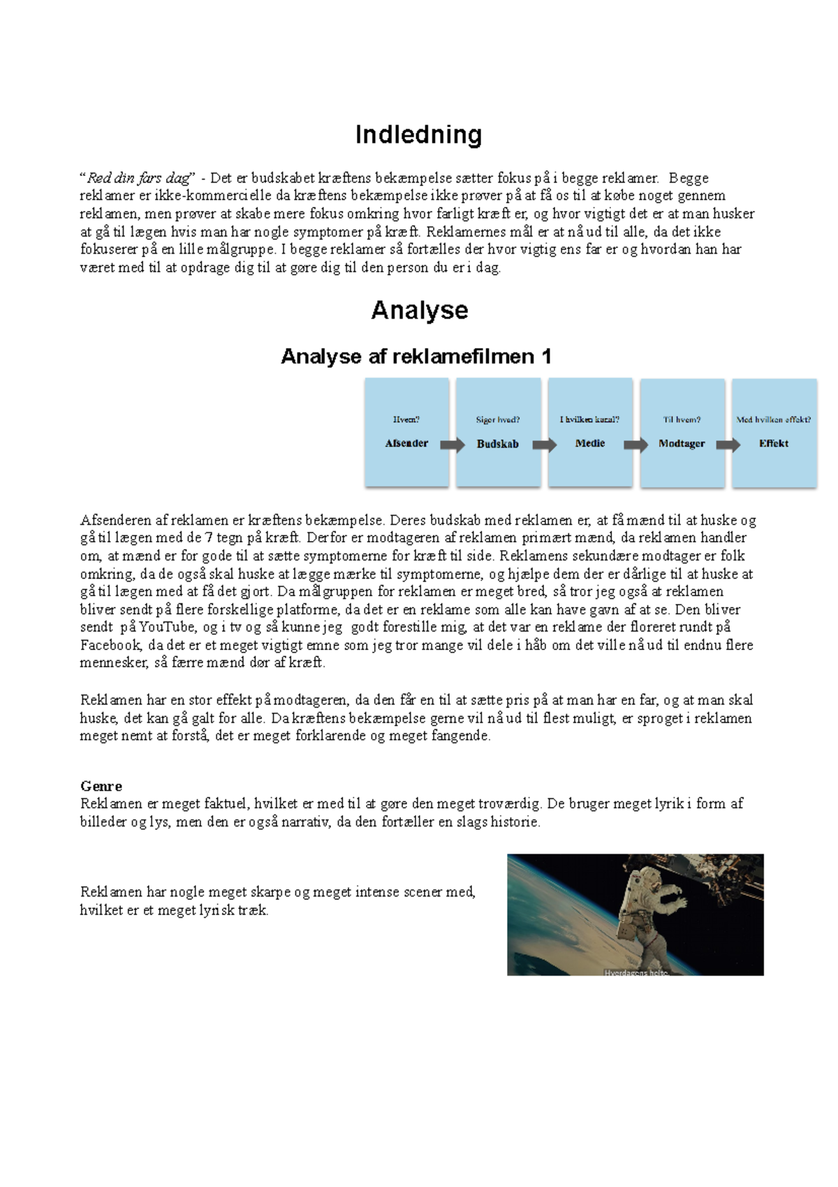 Reklame analyse.docx send - Indledning “Red din fars dag” - Det er ...