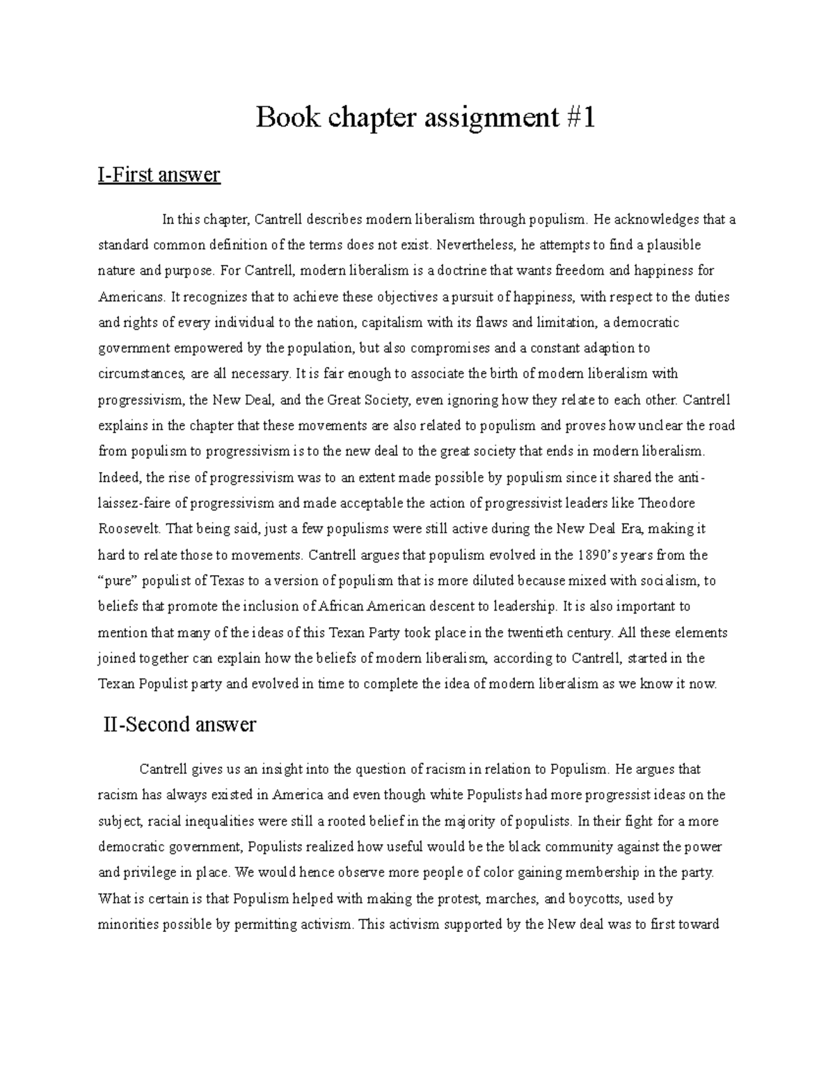 Book chapter assignment - Book chapter assignment I-First answer In ...