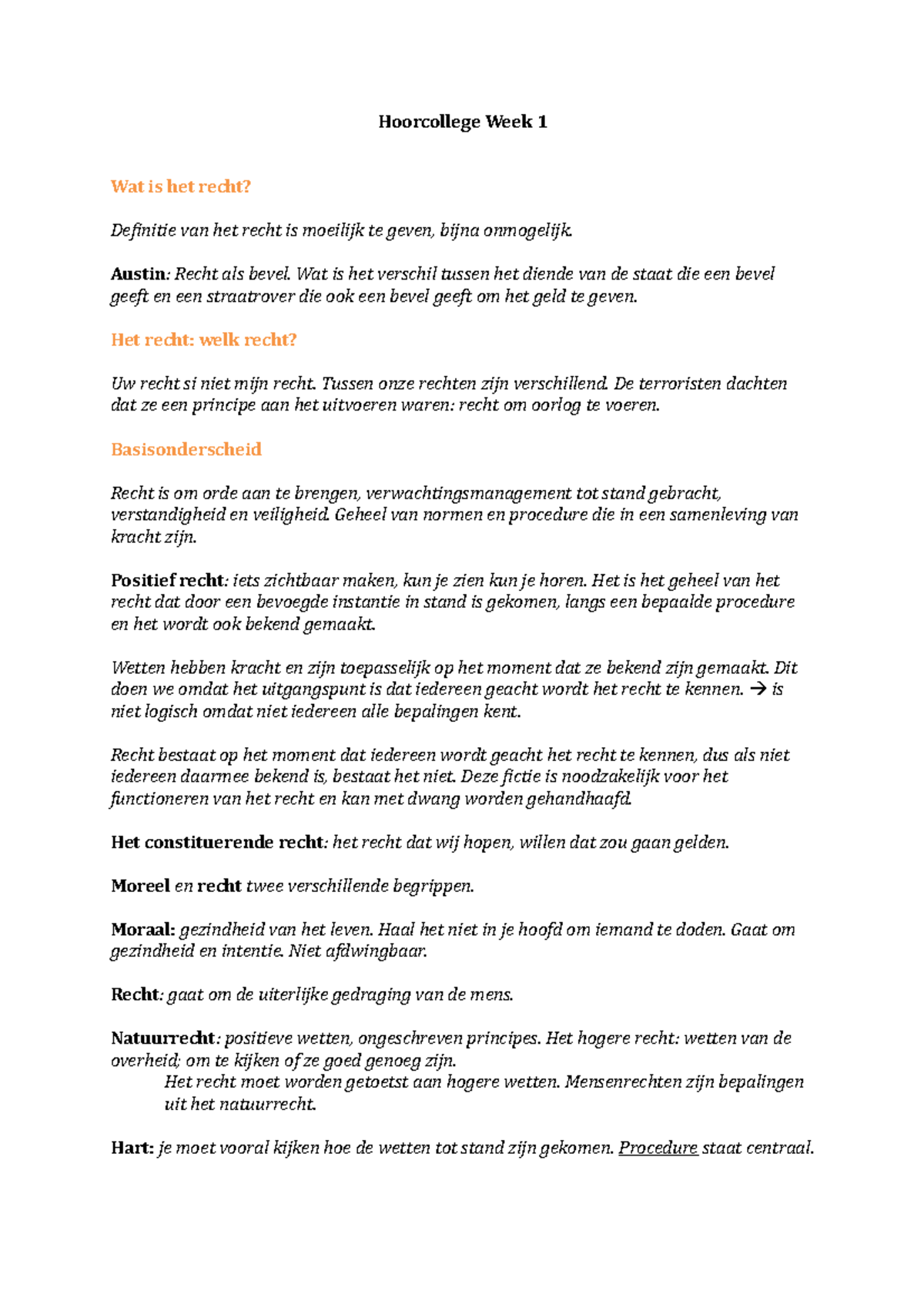 Hoorcollege Week 1 - Austin: Recht als bevel. Wat is het verschil ...