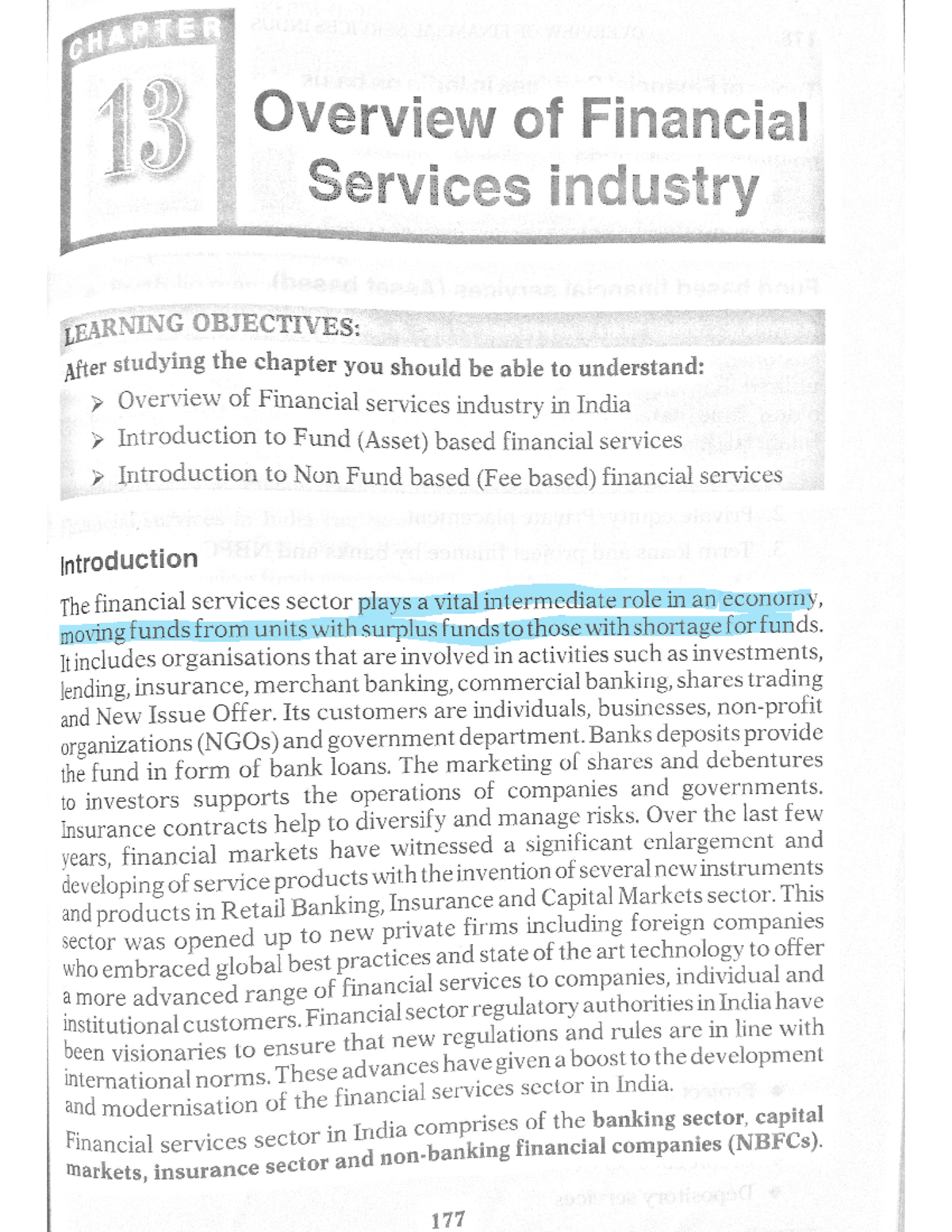 Financial Services Industry - Bcom hons. - Studocu