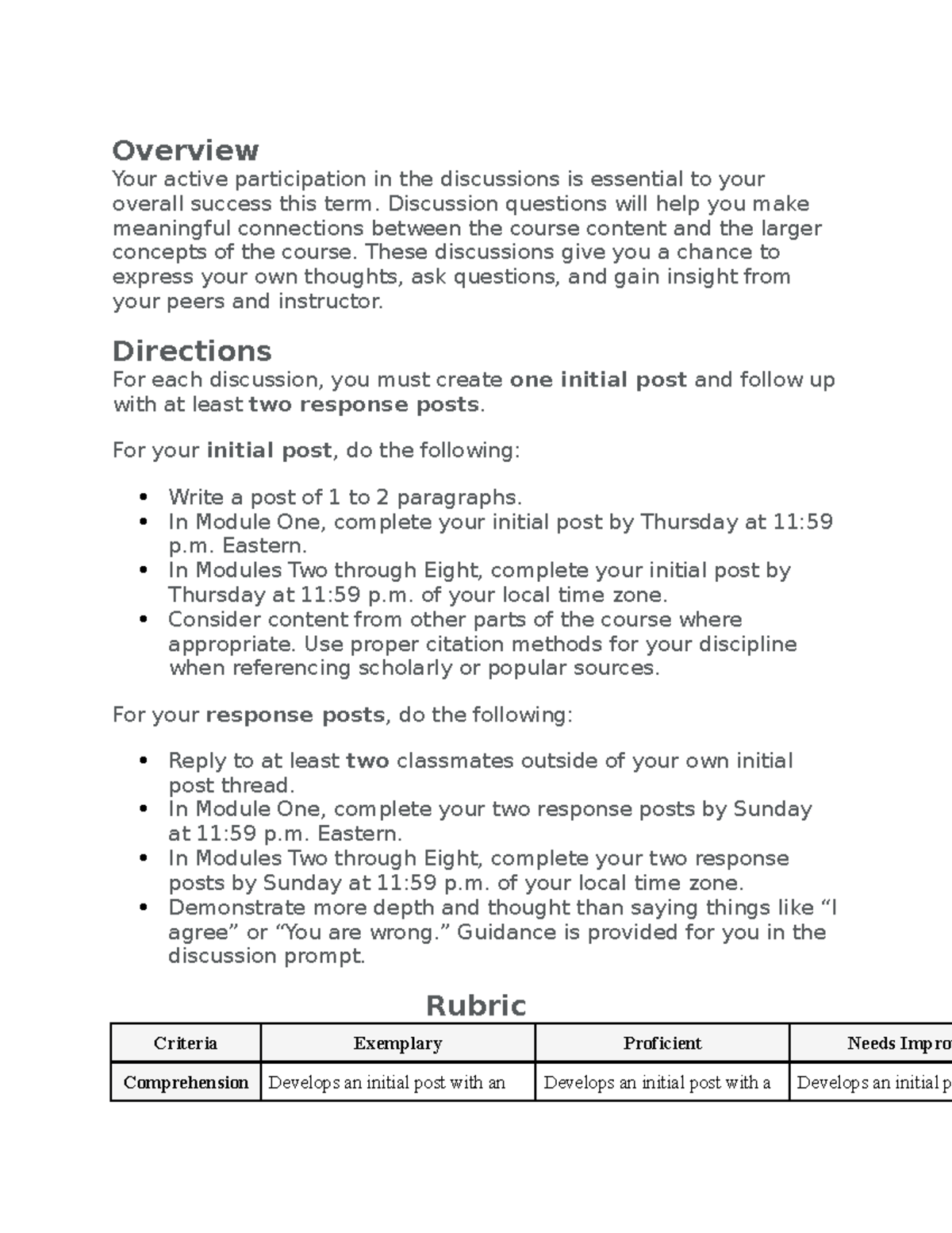 0729 notes - note - Overview Your active participation in the ...