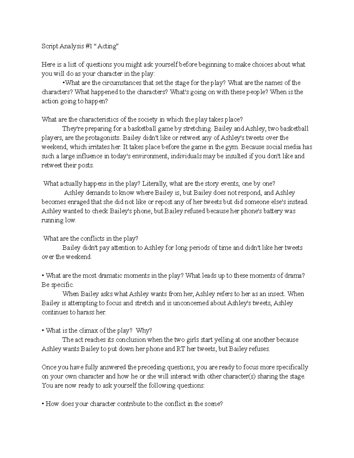 Introduce to Theater - An example of a playwright analysis - Script ...