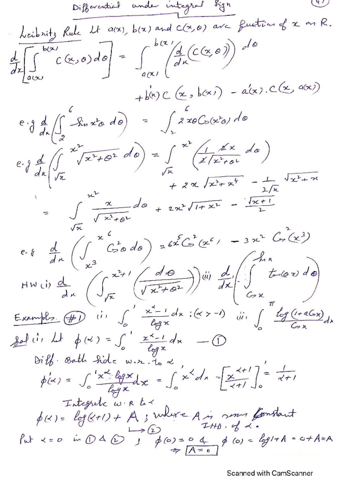 Calculus 2 2023 - All the best - Differential under integral sign 41 ...