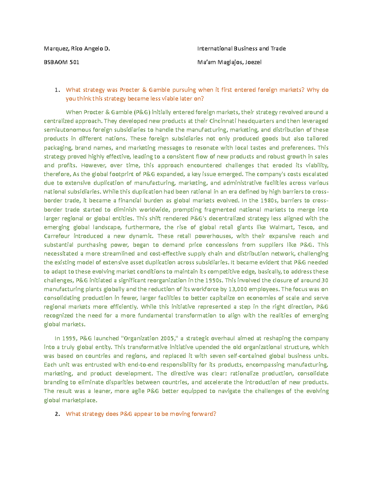 Marquez,08 Quiz 1 - Quiz type - Marquez, Rico Angelo D. BSBAOM 501 ...