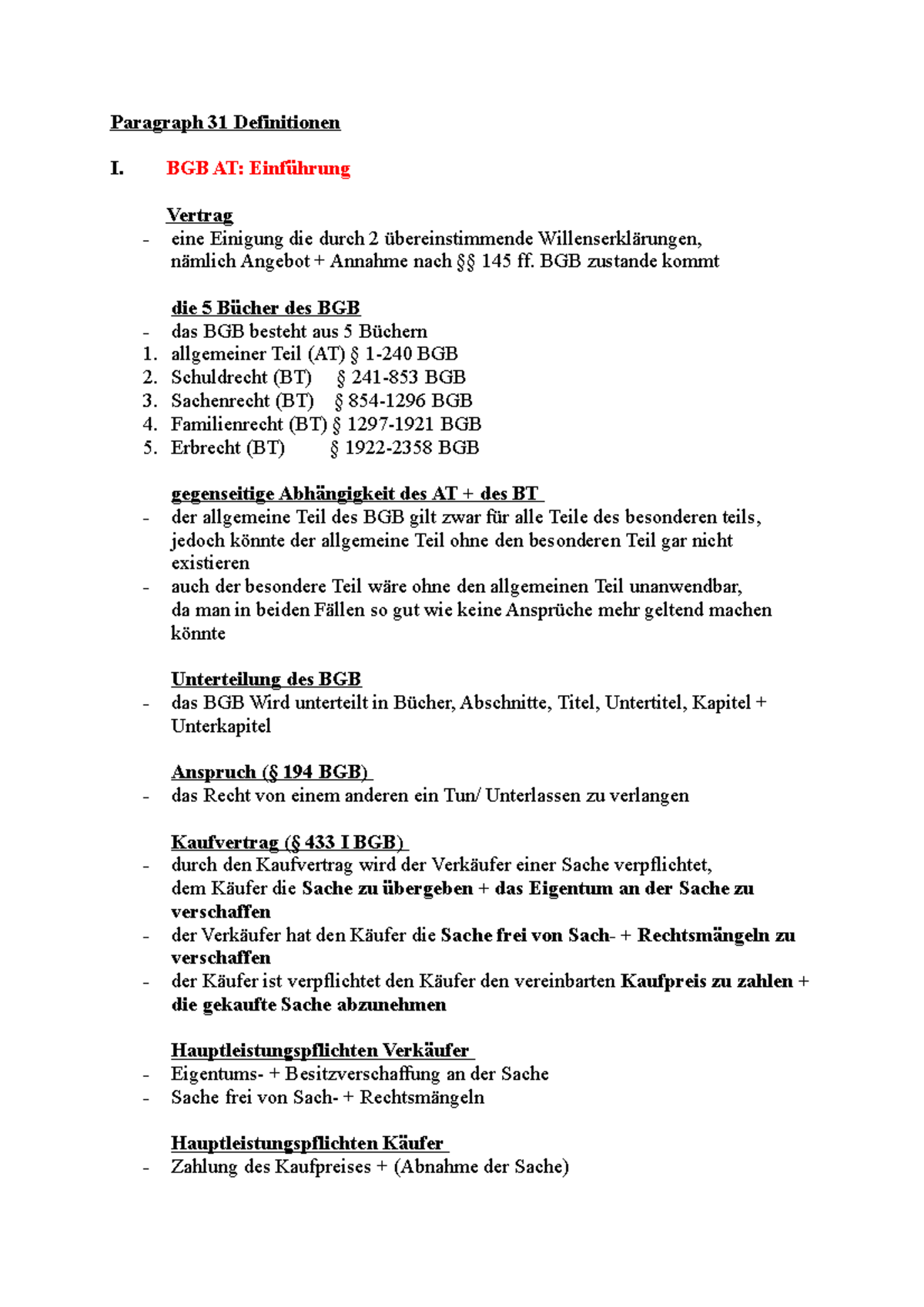 Paragraph 31 - Definitionen - BGB AT: Einführung Vertrag - eine ...