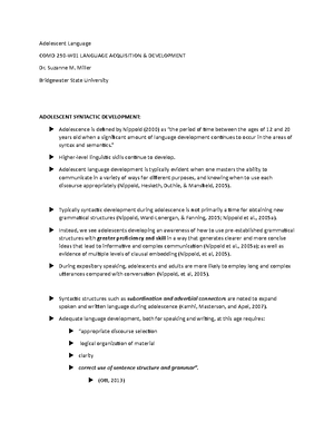 COMD 290 Language Sampling Grading Rubric - COMD 290 Language ...