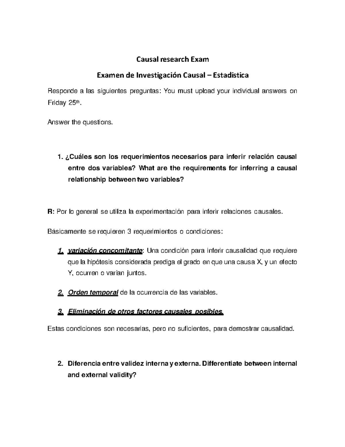 Examen primera parcial investigacion causal - Warning: TT: undefined function: 32 Causal ...
