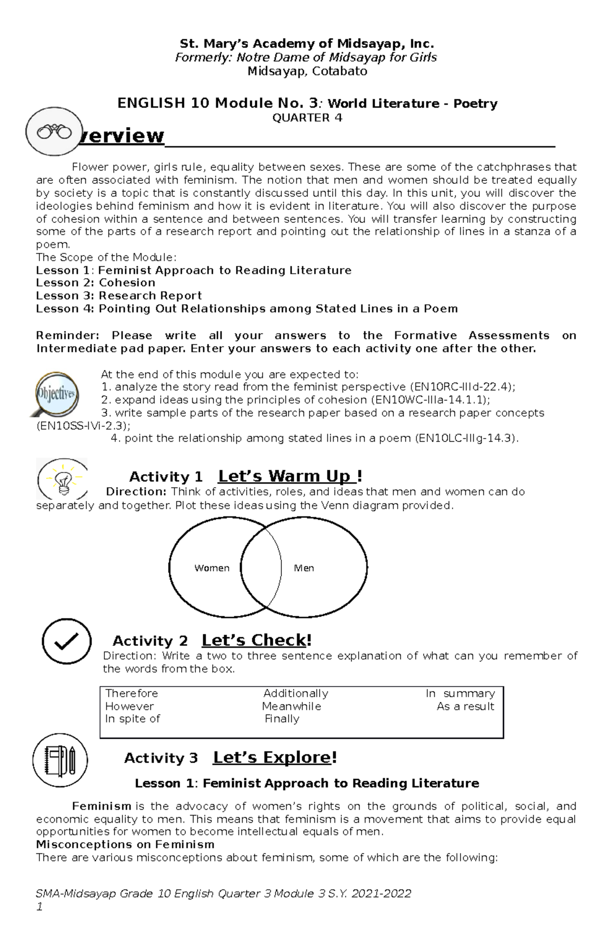 ENG10 Quarter 4 Module 3 - St. Mary’s Academy of Midsayap, Inc ...