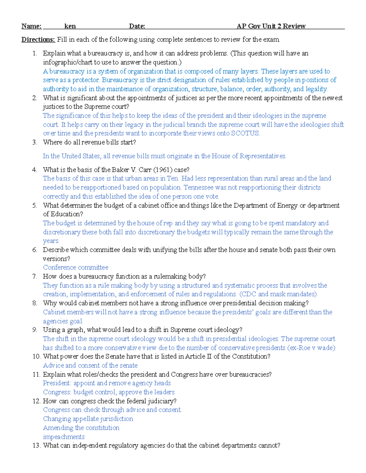 Unit 2 Review 23-24 g - - Studocu