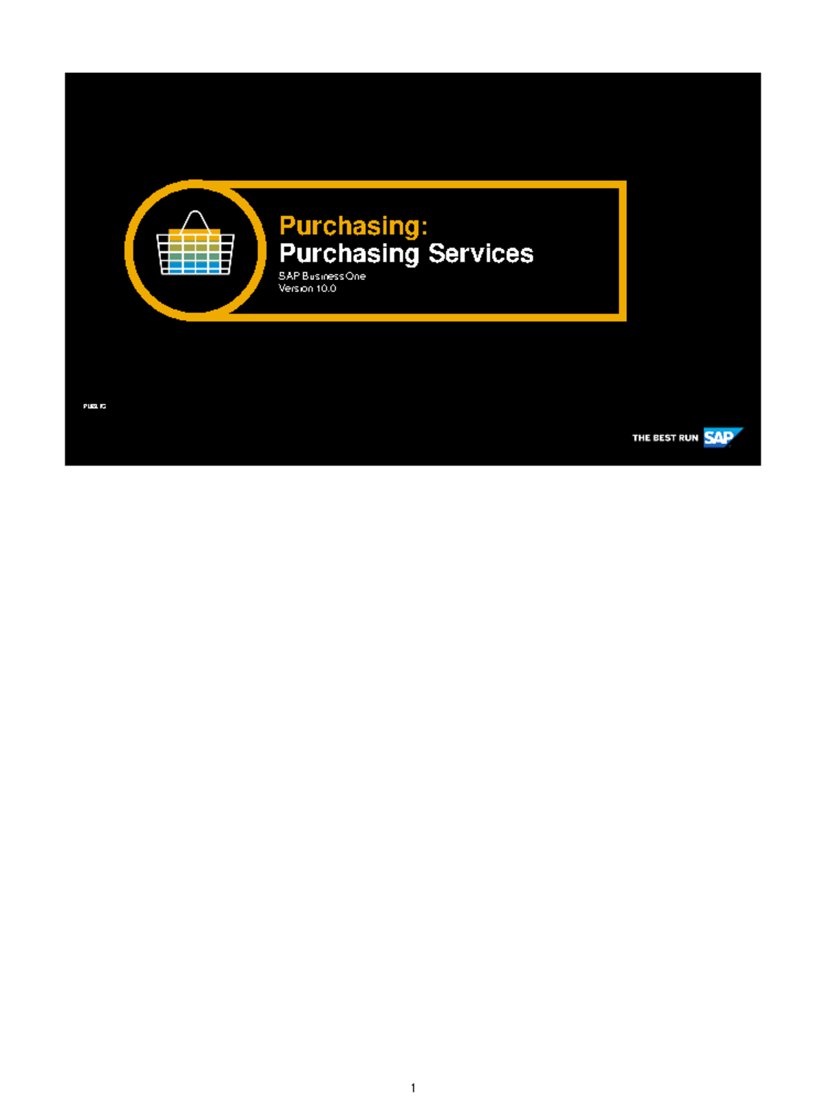 SAP Process Services - PUBLIC Purchasing: Purchasing Services SAP ...