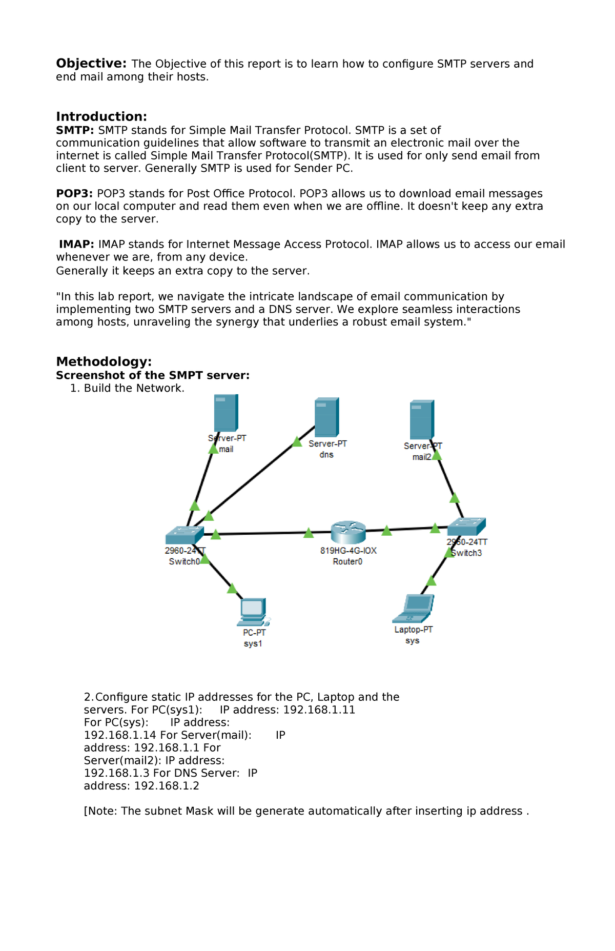 Lab-1 240103 223501 - Objective: The Objective of this report is to ...