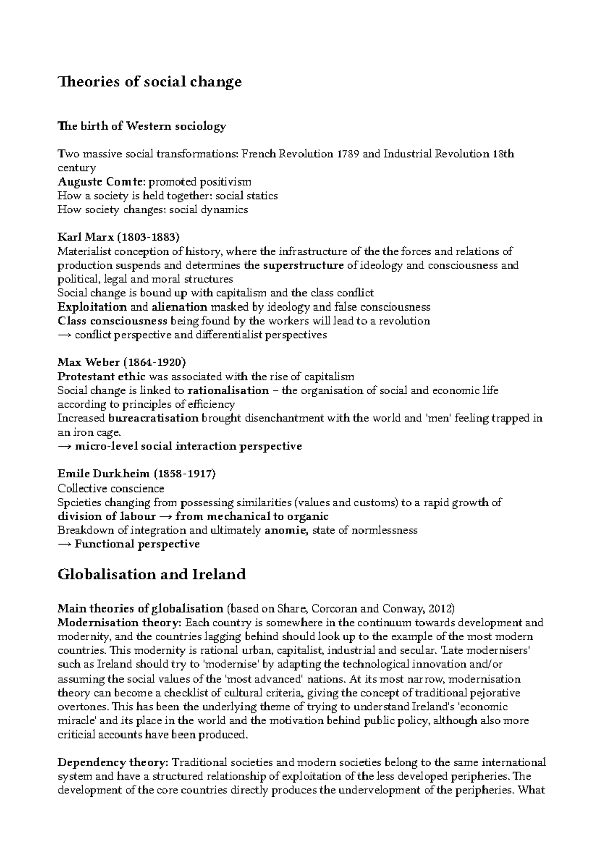 Theories of social change - → micro-level social interaction ...