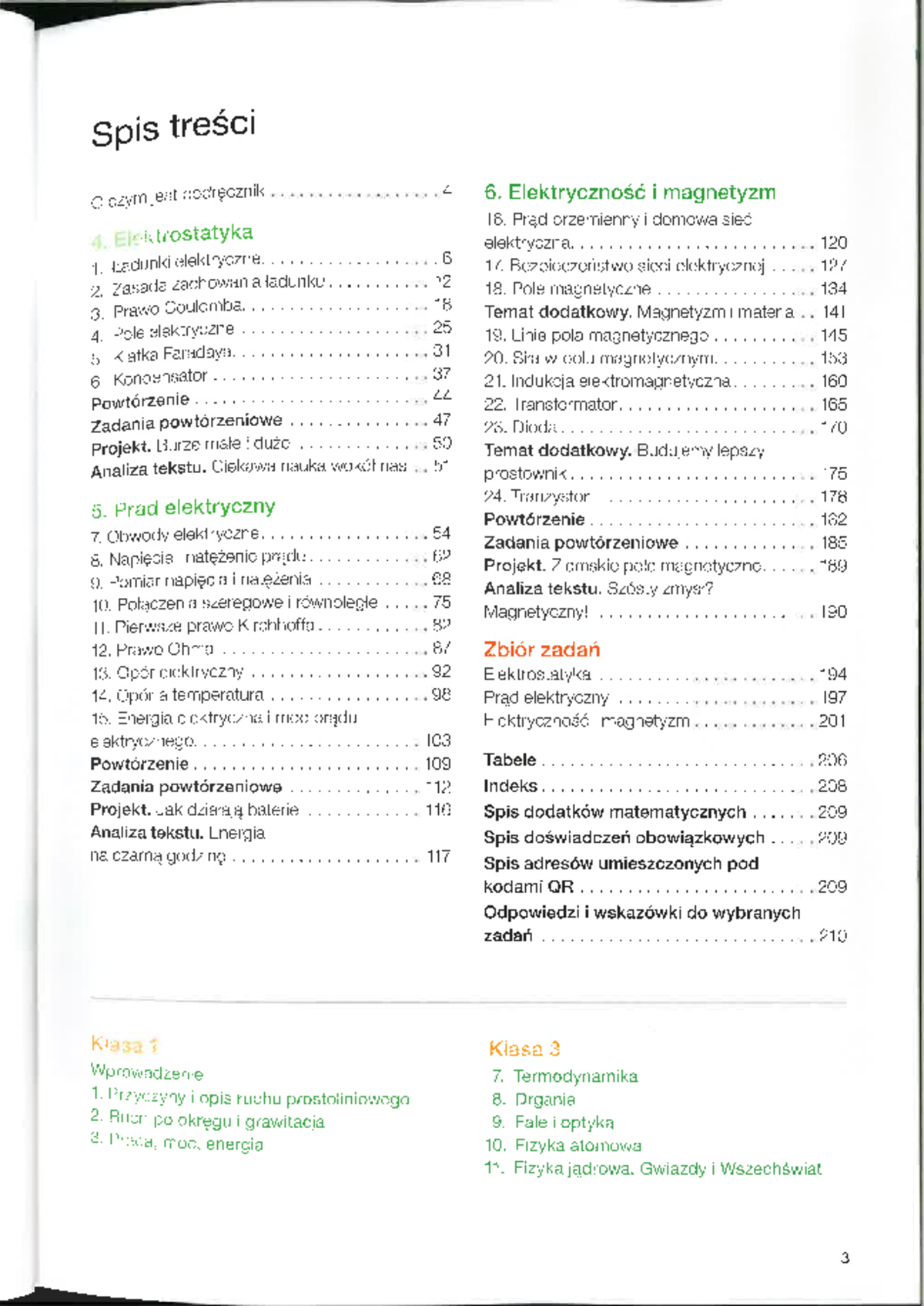 Fizyka 2 - poziom podstawowy - Spis tresci O czym jest podrecznik 4 6. Elektrycznosc i magnetyzm ...