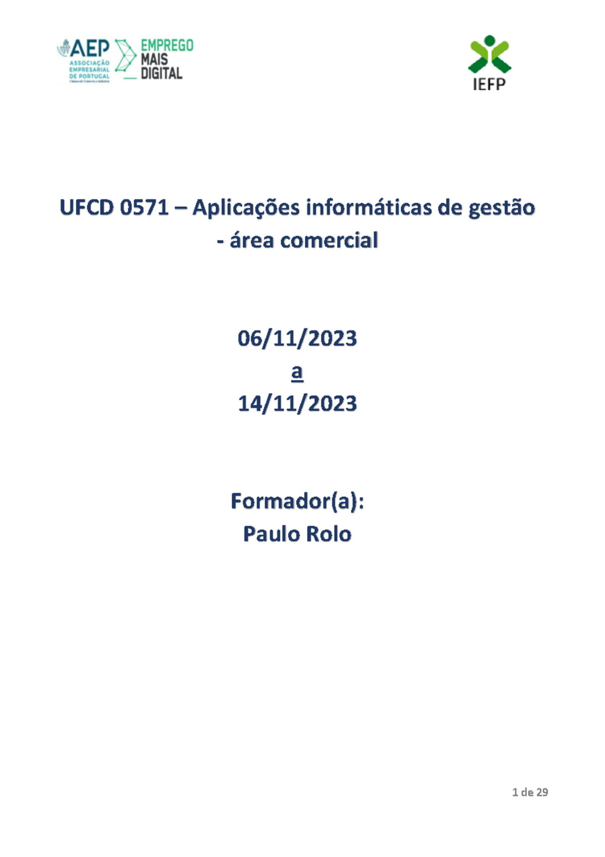 Manual-0571 - Manual sobre UFCD 0571 Nivel 4 - UFCD 0571 – Aplicações ...