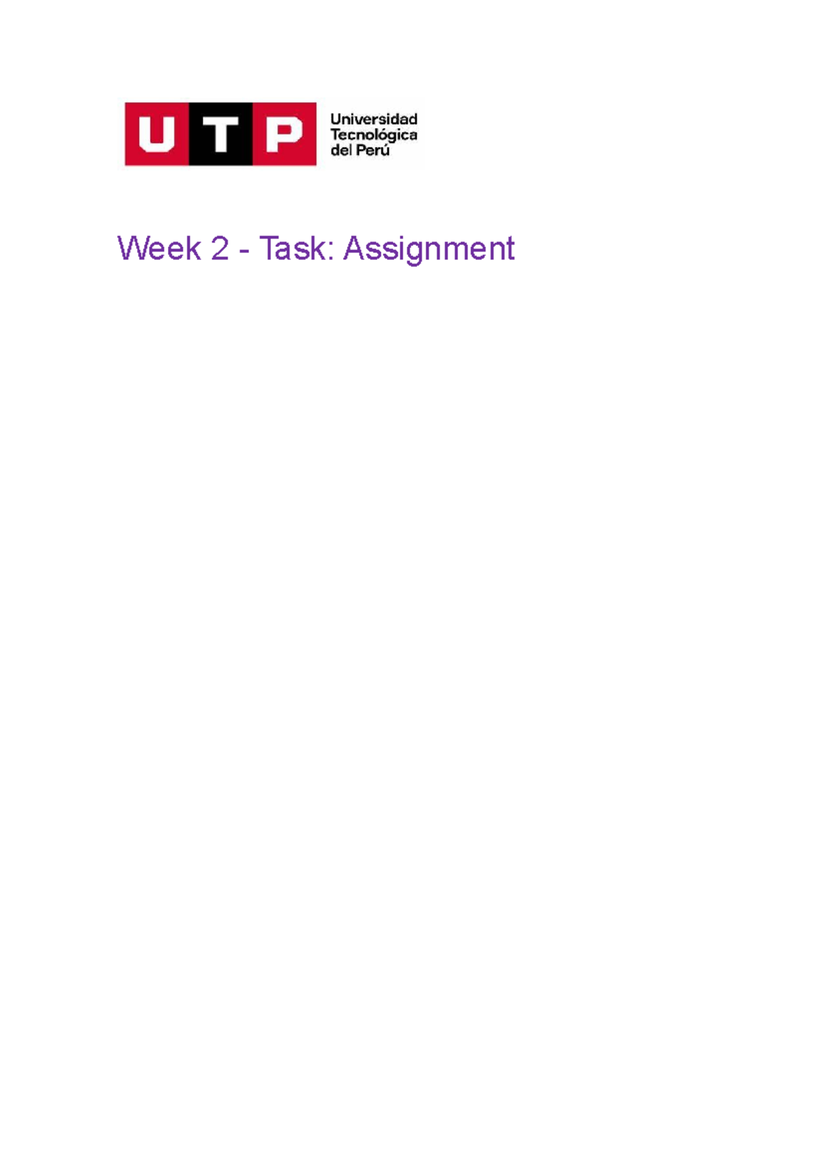 Week 2 TaskHIHKHBJB - Ingles II - Week 2 - Task: Assignment - Studocu