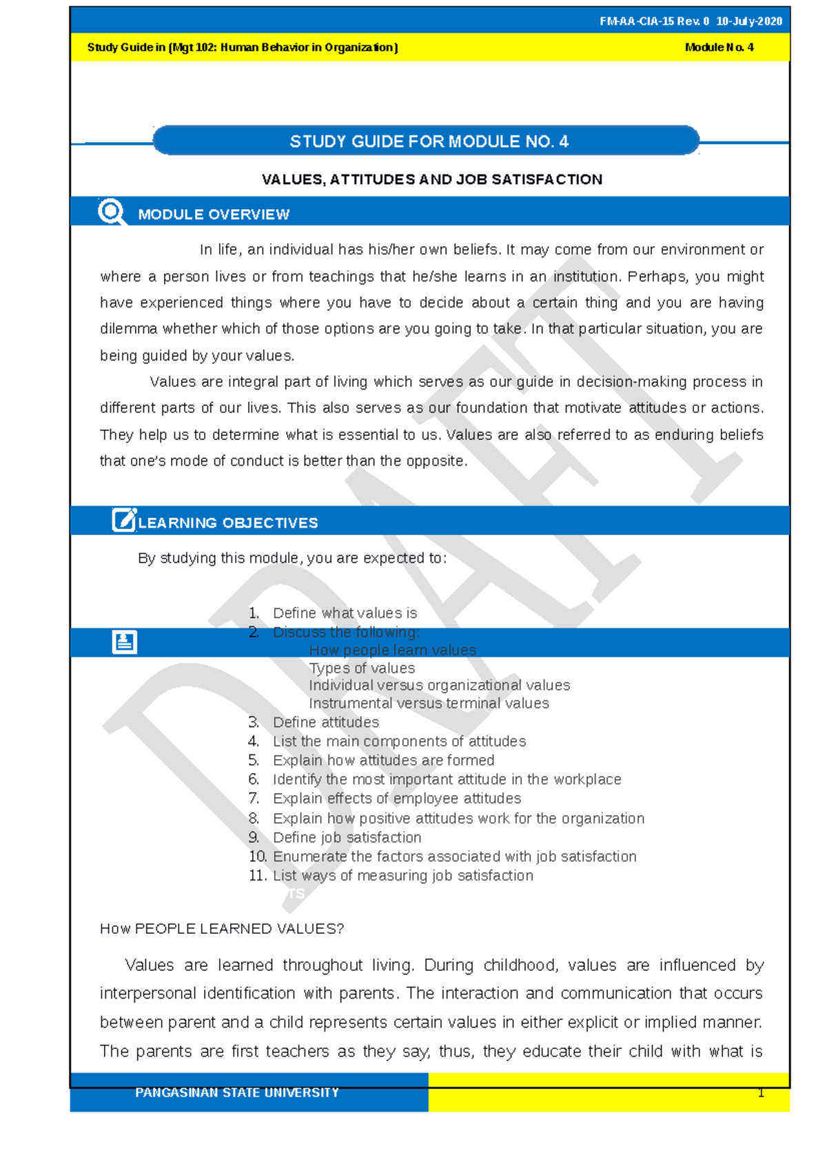Module 4 Draft - This is about value added tax - VALUES, ATTITUDES AND ...