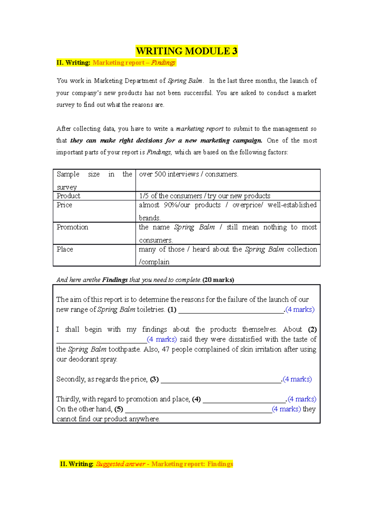 Writing Module 3- Offline Version - WRITING MODULE 3 II. Writing ...