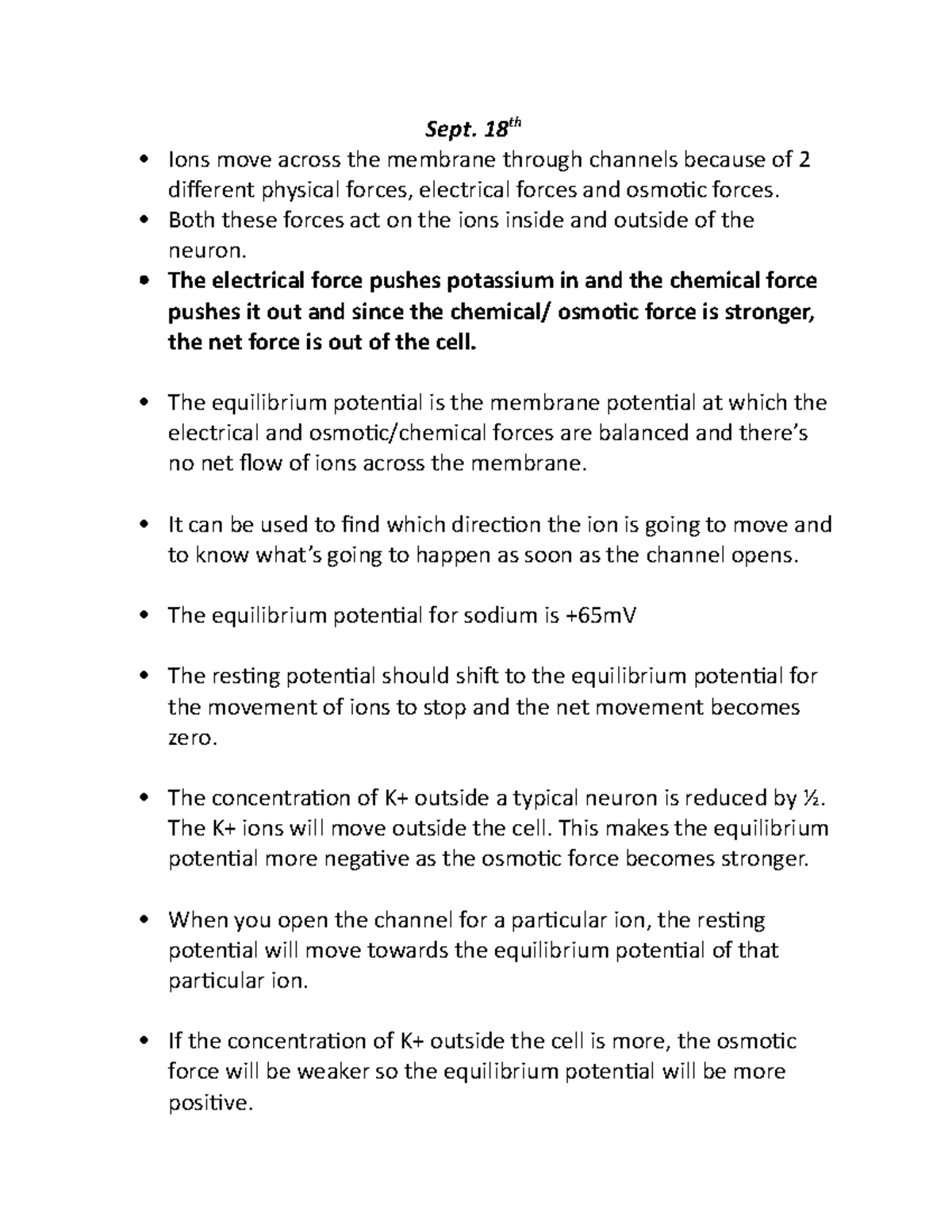 Psyo 1011 - Sept. 18th - Lecture notes 4 - Sept. 18th Ions move across ...