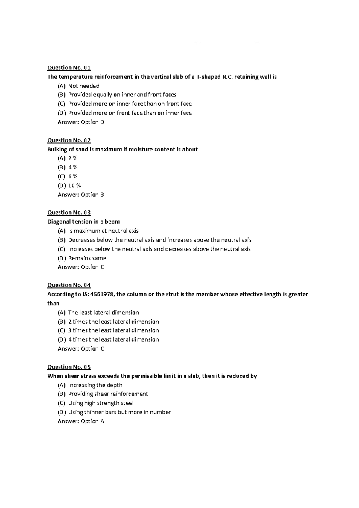 Concrete-tech-and-design MCQ - Question No. 01 The temperature ...