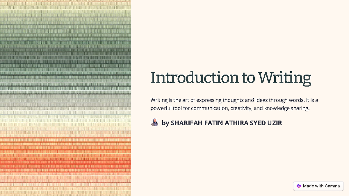 Topic 1 - notes - Introduction to Writing Writing is the art of ...